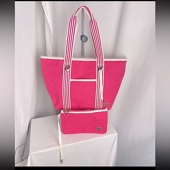 Lacoste | Bags | Like New Vintage Lacoste L68 Canvas Tote Wristlet Barbiecore | Poshmark